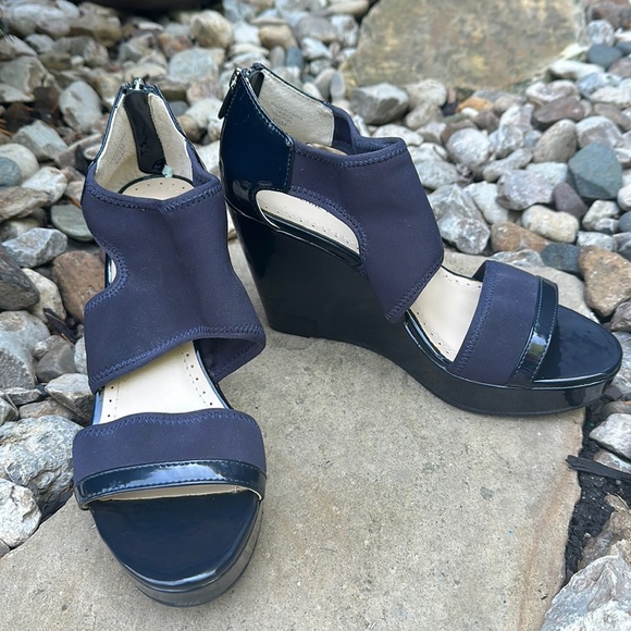 Adrienne Vittadini | Shoes | Adrienne Vittadini Navy Mesh With Patent ...
